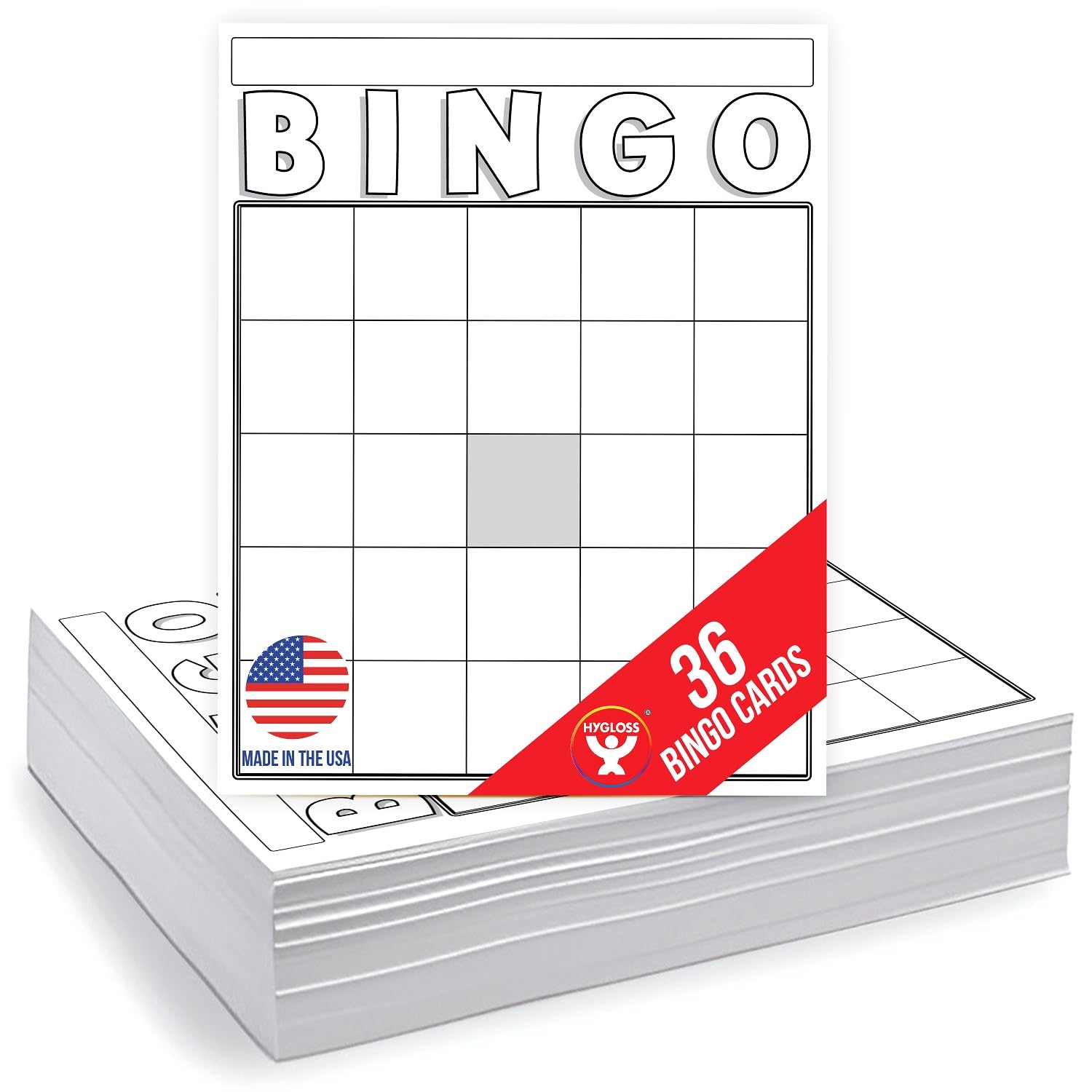 Hygloss Products Blank Bingo Cards, White, 36 Per Pack,HYG87130