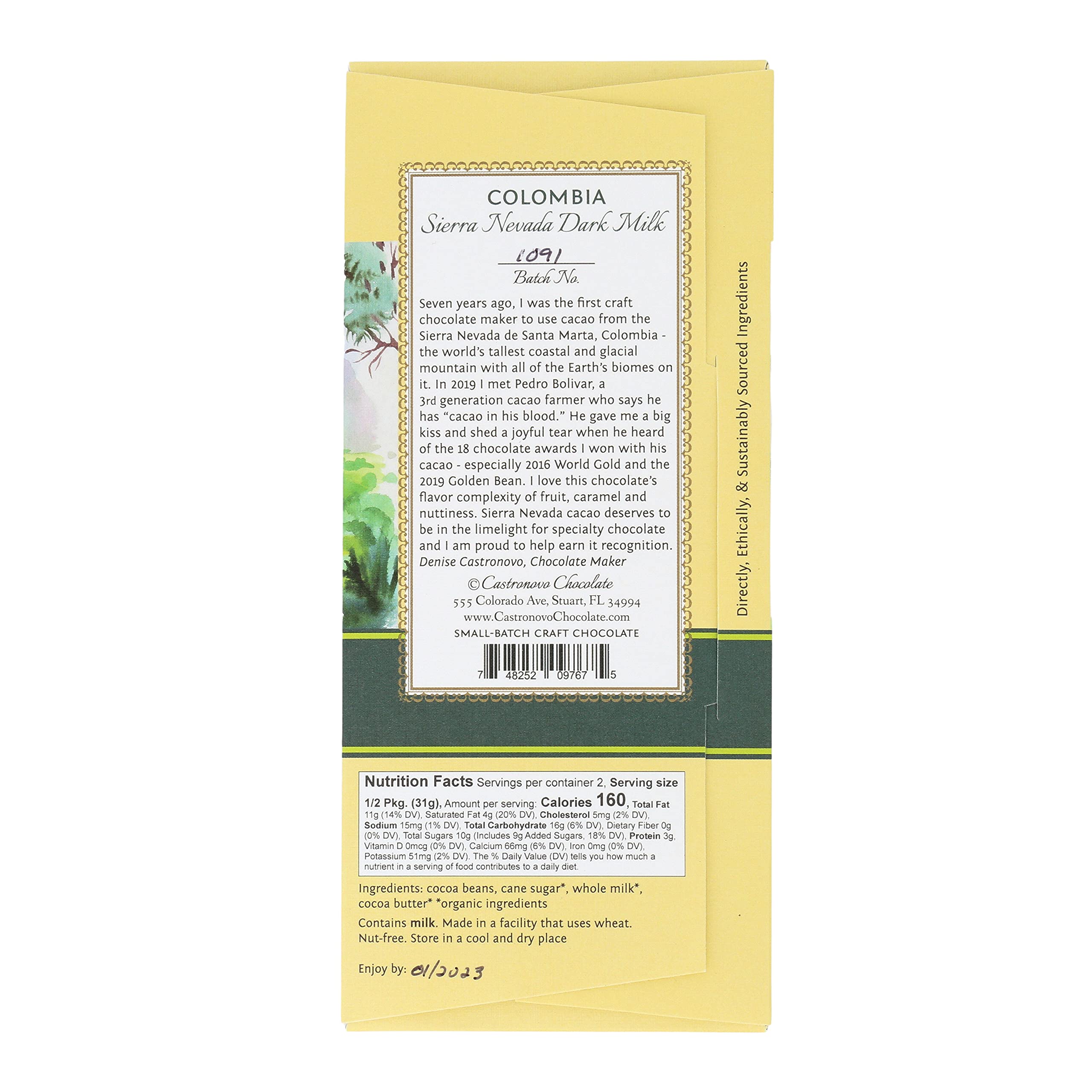 Sierra Nevada Colombia Dark Milk Chocolate 63% (3 bars)