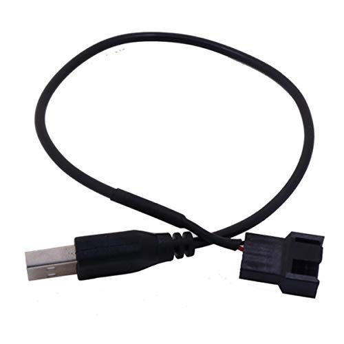 OPSFALCON 2 Pack USB to 3-Pin / 4-Pin PWM 5V USB Sleeved Fan Power Adapter Cable, USB to 3 Pin / 4 Pin Case Fan Adapter Connector Cable (USB-3Pin/4Pin Cable)
