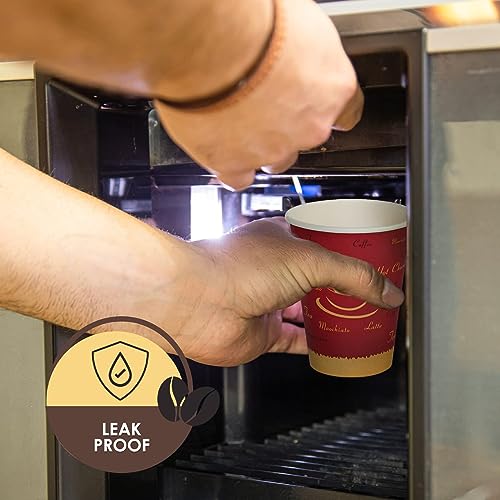 PAMI Hot Coffee Paper Cups -Disposable Take-Away Coffee Cups For Hot Drinks- Single-Use Paper Glasses For Espresso, Hot Chocolate, Tea- Cute To-Go Hot Beverage Drinking Cups (1000, 12oz)