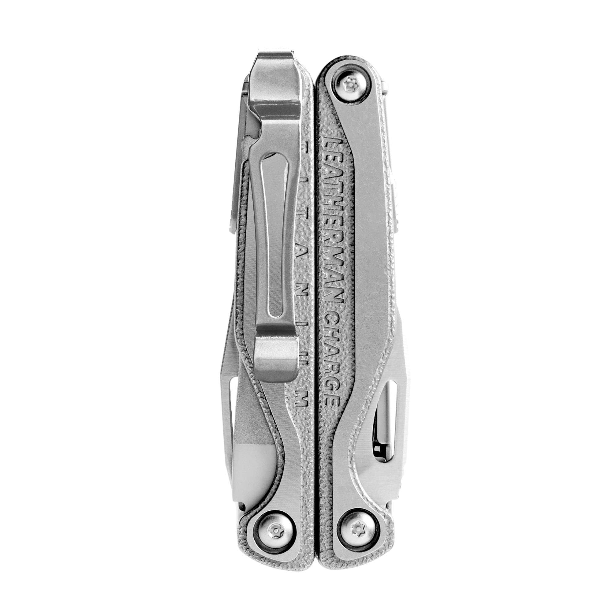 Leatherman Charge Plus TTi - Titanium multi-tool with all locking tools including knives, pliers, saw and screwdriver, camping and fishing tool made in the USA, in stainless steel