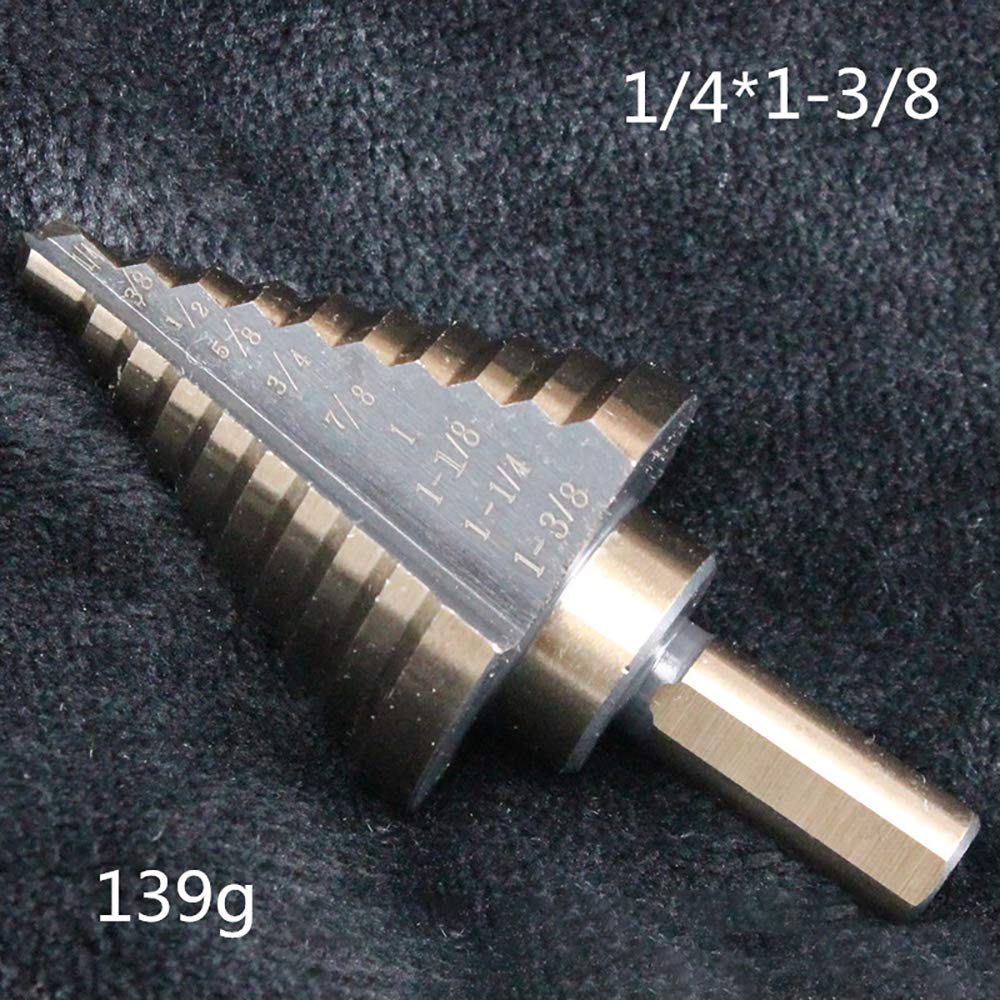 Yesland 5pcs Hss Cobalt, Multiple Hole 50 Sizes High Speed Metal Step Drill Bit Set with Aluminum Case