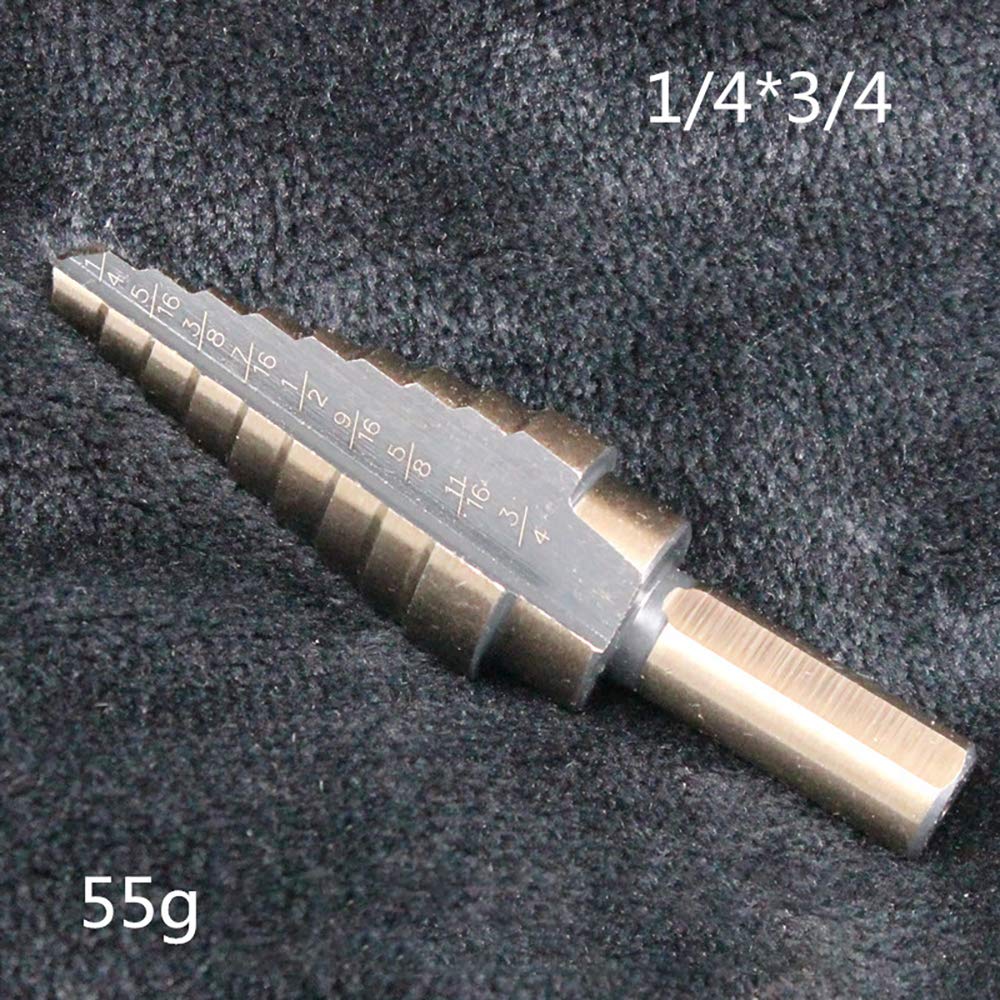 Yesland 5pcs Hss Cobalt, Multiple Hole 50 Sizes High Speed Metal Step Drill Bit Set with Aluminum Case