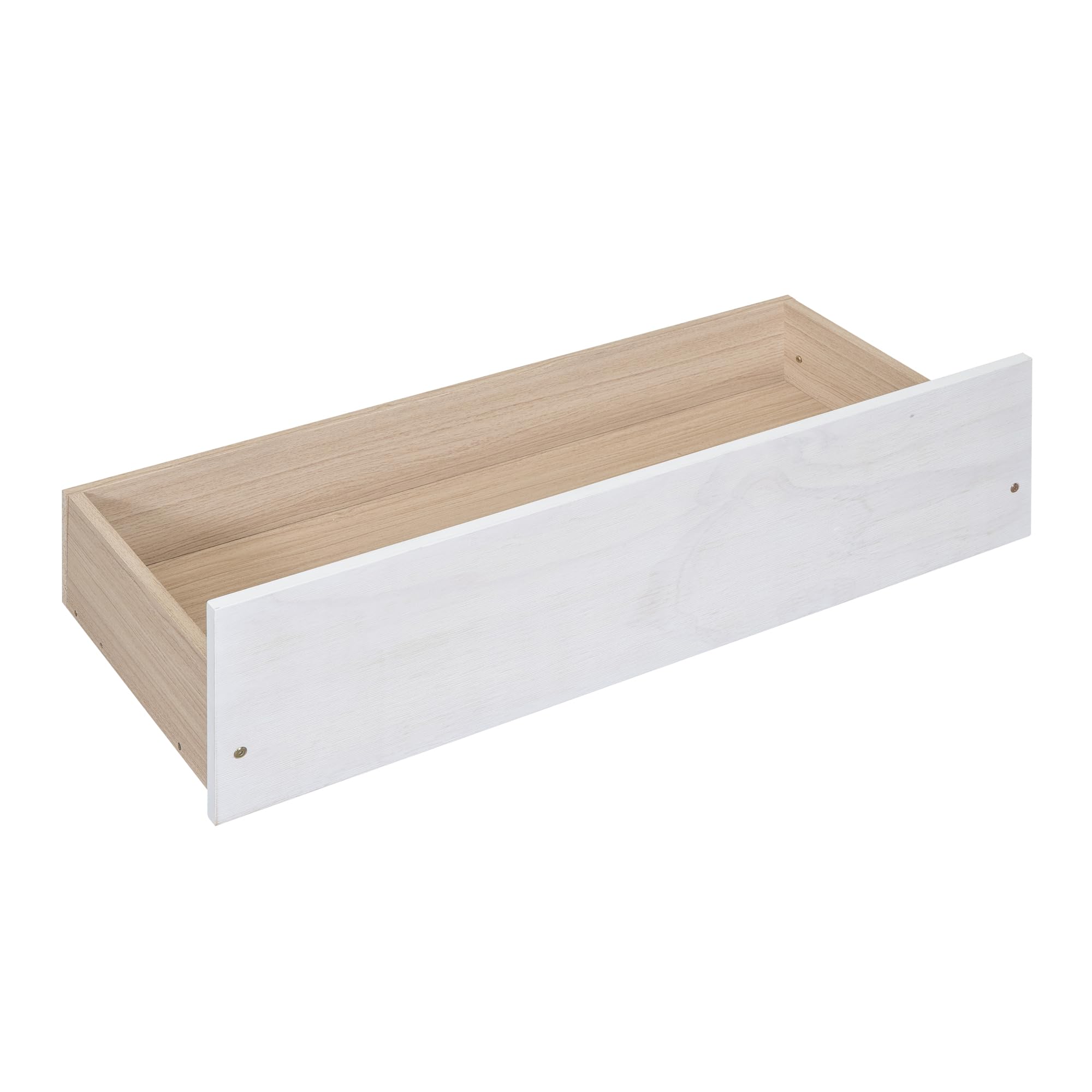 CITYLIGHT Full Size Canopy Bed with 2 Storage Drawers, Wooden Canopy Platform Bed with Headboard, Four Post Bed (Brushed White)
