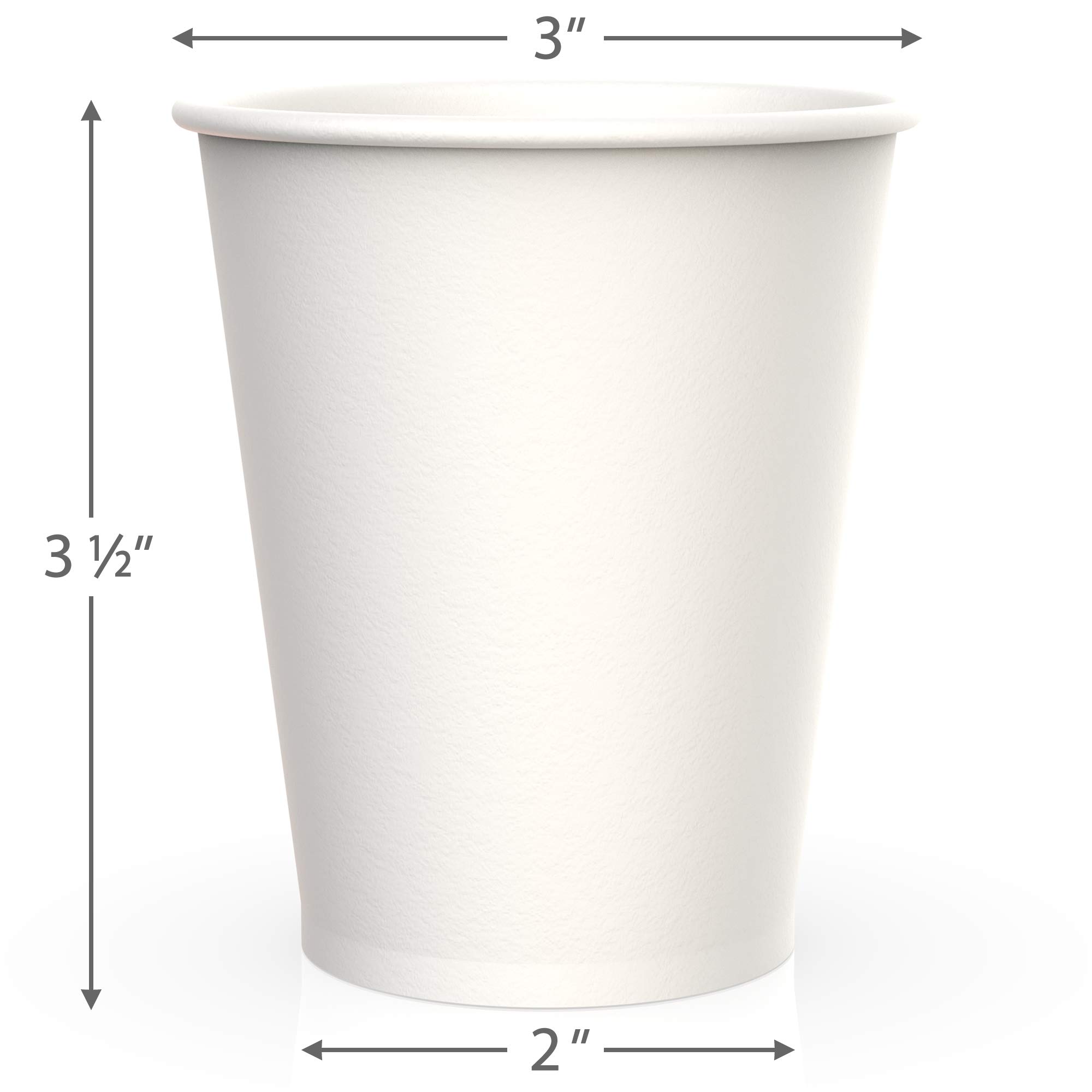 Lakesstory 50 Pack 9 oz White Disposable Paper Coffee Cups with Lid - Hot/Cold Beverages - Home Use - Microwave Safe - Compostable