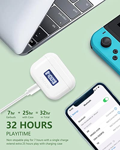JOYHOOSH Wireless Earbuds Bluetooth Earbuds Touch Control with Charging Case Bluetooth 5.2 IPX6 Waterproof Stereo Earphones in-Ear Headphone with Mic Headset Deep Bass for Sport