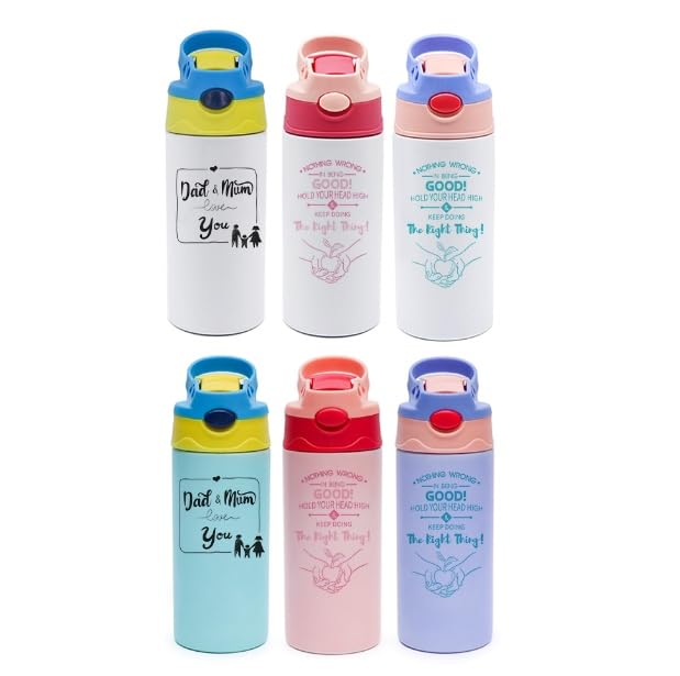 12oz "NOTHING WRONG IN DOING GOOD" Glow in the Dark, Wide Mouth Color changing Water Bottle for Kids (Blue)