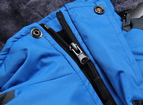 Keevoom Winter Coat for Boys 10-12,Children's Fleece Lined Warm Outdoor Ski Jacket Waterproof Windproof Raincoat Hooded