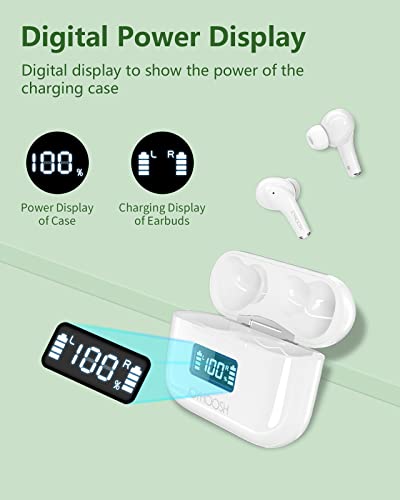 JOYHOOSH Wireless Earbuds Bluetooth Earbuds Touch Control with Charging Case Bluetooth 5.2 IPX6 Waterproof Stereo Earphones in-Ear Headphone with Mic Headset Deep Bass for Sport