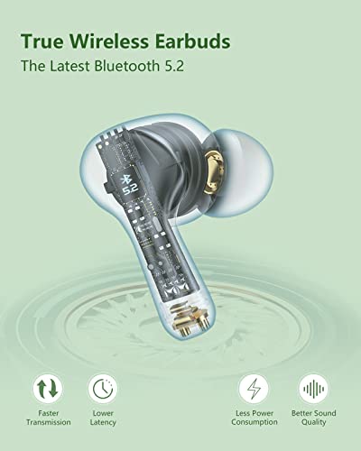 JOYHOOSH Wireless Earbuds Bluetooth Earbuds Touch Control with Charging Case Bluetooth 5.2 IPX6 Waterproof Stereo Earphones in-Ear Headphone with Mic Headset Deep Bass for Sport