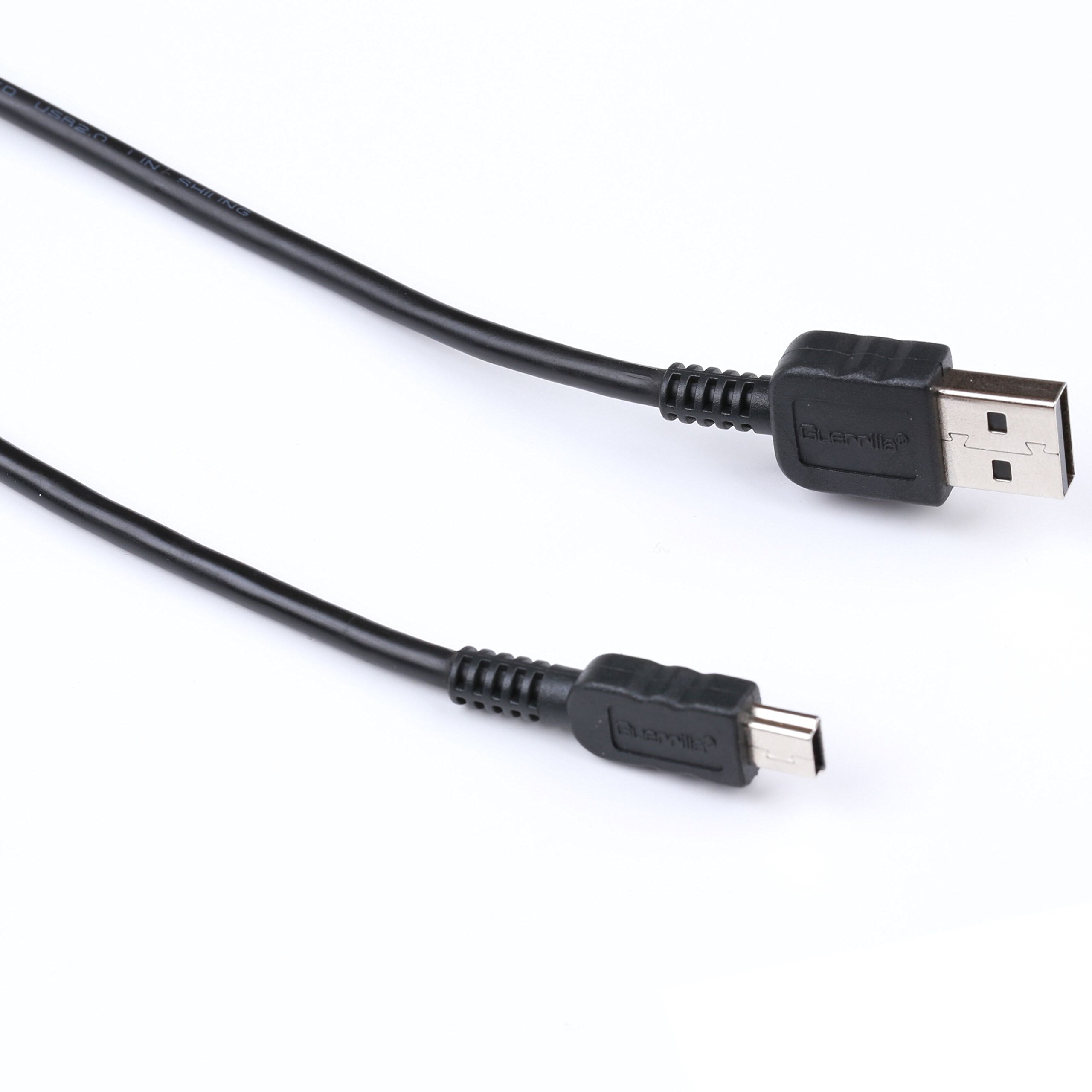 Guerrilla USB cable for TI 84 Plus, TI 84 Plus C Silver Edition, TI 89 Titanium, TI Nspire CX & CX CAS graphing calculators, Black
