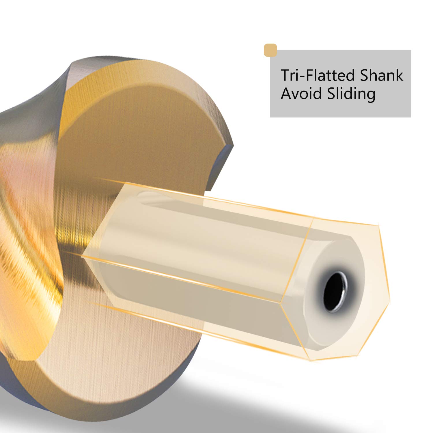 Titanium Step Drill Bit, Zhushan Titanium High Speed Steel Drill Cone Bits,Double Cutting Bladesfor Sheet Metal Hole Drilling Cutting1/4 to 1-3/8 Inches Total 10 Step Sizes