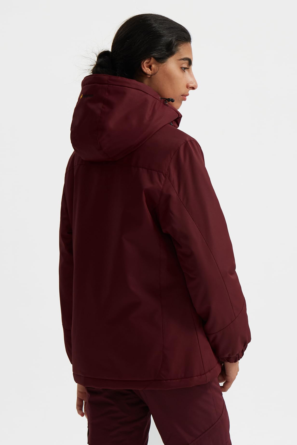 GEMYSE Women's Mountain Waterproof Ski Snow Jacket Rain Winter Jacket Coat Hooded Windproof Parka(Wine Red,Medium)