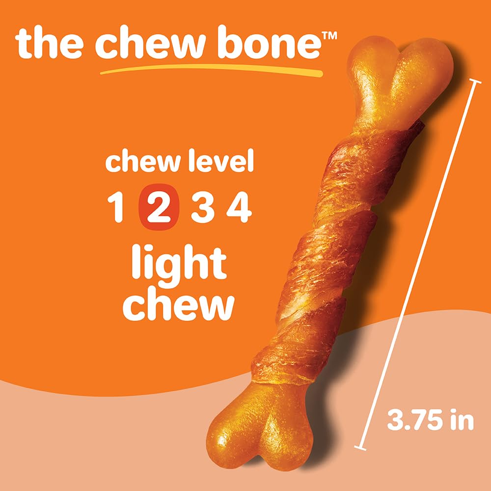 Hartz Oinkies Chew Bones with Real Chicken Breast, Rawhide Free Dog Treats, Highly Digestible Dog Chews, 25 Count
