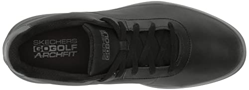 Skechers Men's Drive 5 Lx Arch Relaxed Fit Spikeless Waterproof Golf Shoe Sneaker, Black/Gry, 9.5