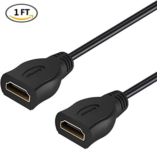 4K HDMI Extension Cable 1 FT Female to Female, Anbear Gold Plated High Speed HDMI2.0 Extender Double Female HDMI Connector Support 4K@60 HZ,3D