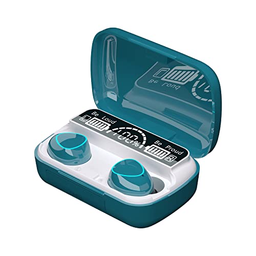 LELEBEAR TWS Bluetooth 5.1 Earphones 3500mah Waterproof Charging Box Ipx7 Waterproof Noise Cancelling Sports Touch Control Wireless Earphones (Dark Green)