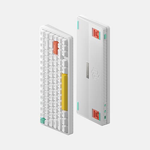 nuphy Halo75 Mechanical Gaming Keyboard, 75% RGB Hot-swap Wireless Keyboard, Supports Bluetooth、2.4G and Wired Connection,Compatible with Mac and Windows-White(Baby Kangaroo)
