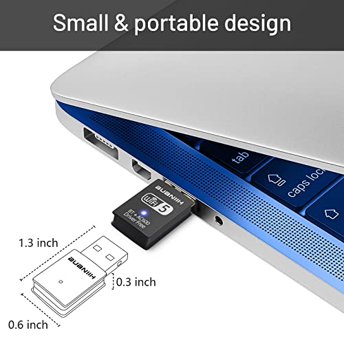 USB WiFi Bluetooth Adapter 2-in-1,Bluetooth Wireless External Receiver,600Mbps 2.4/5.8Ghz Dual Band Wireless Network,Plug and Play, for PC/Laptop/Desktop,Support Win7/8/8.1/10/Win 11