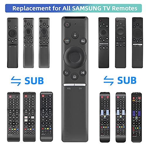 Gvirtue Universal Voice Remote Control for Samsung-Smart-TV-Remote Bluetooth Controller All Samsung LED QLED LCD 4K 8K UHD HDR 5 6 7 8 9 Series Flat Curved Crystal Smart TV