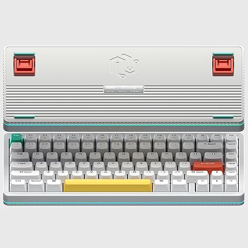 nuphy Halo75 Mechanical Gaming Keyboard, 75% RGB Hot-swap Wireless Keyboard, Supports Bluetooth、2.4G and Wired Connection,Compatible with Mac and Windows-White(Baby Kangaroo)