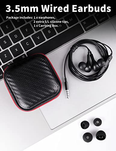 Wired Earbuds with Microphone, TITACUTE 3.5mm Jack Earphone Magnetic in-Ear Headphone Stereo Clear Audio for iPhone iPad Samsung A13 A03s S10e S10 Motorola One 5G Ace/Moto G Stylus Power Android