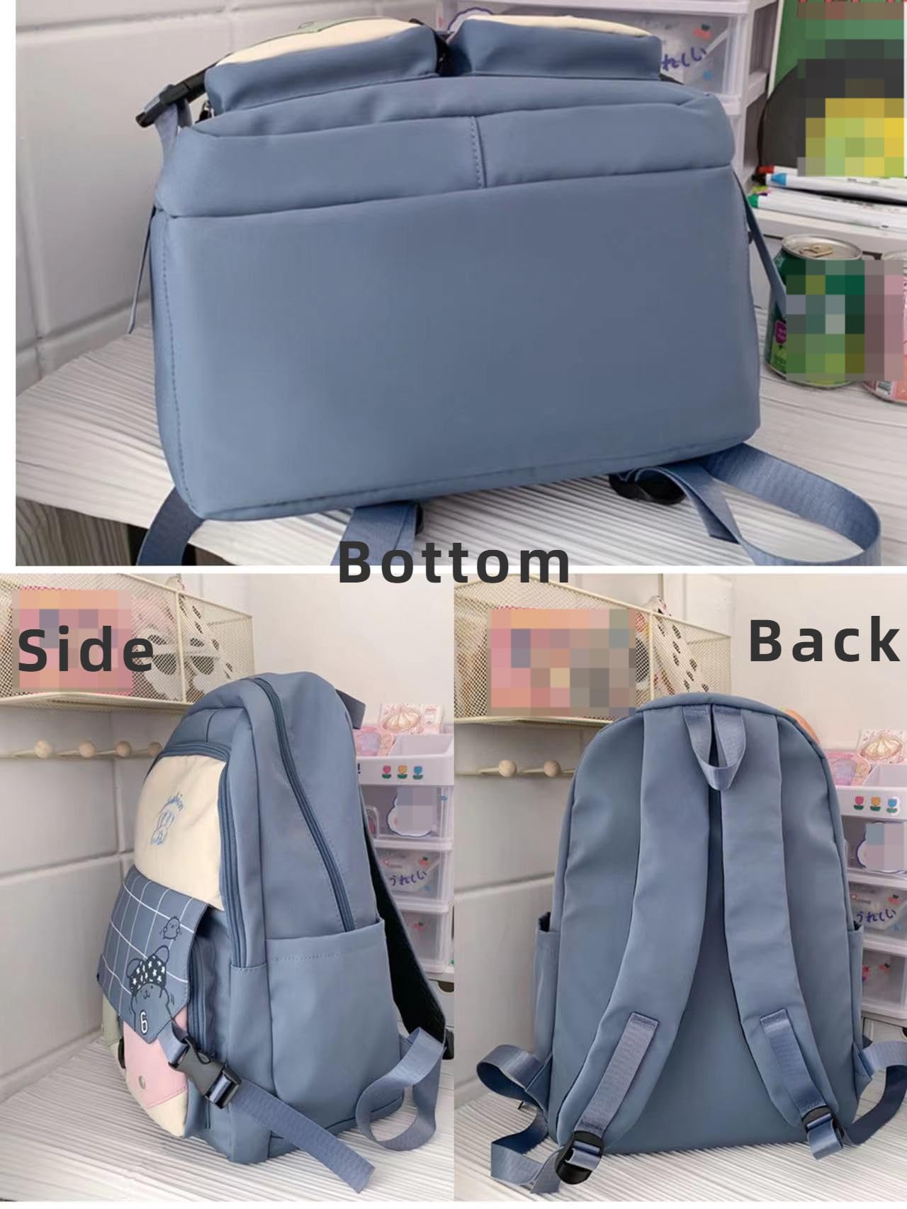 Zesenko Aesthetic Kawaii Back to School Bookbag Large Capacity Backpack for Teen Girls with Cute Pendant Daypack (pink)