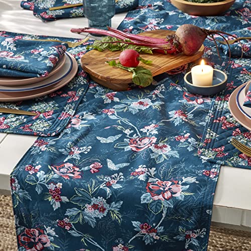Vera Bradley Women's Cotton Reversible Table Runner, Rose Toile - Recycled Cotton, One Size