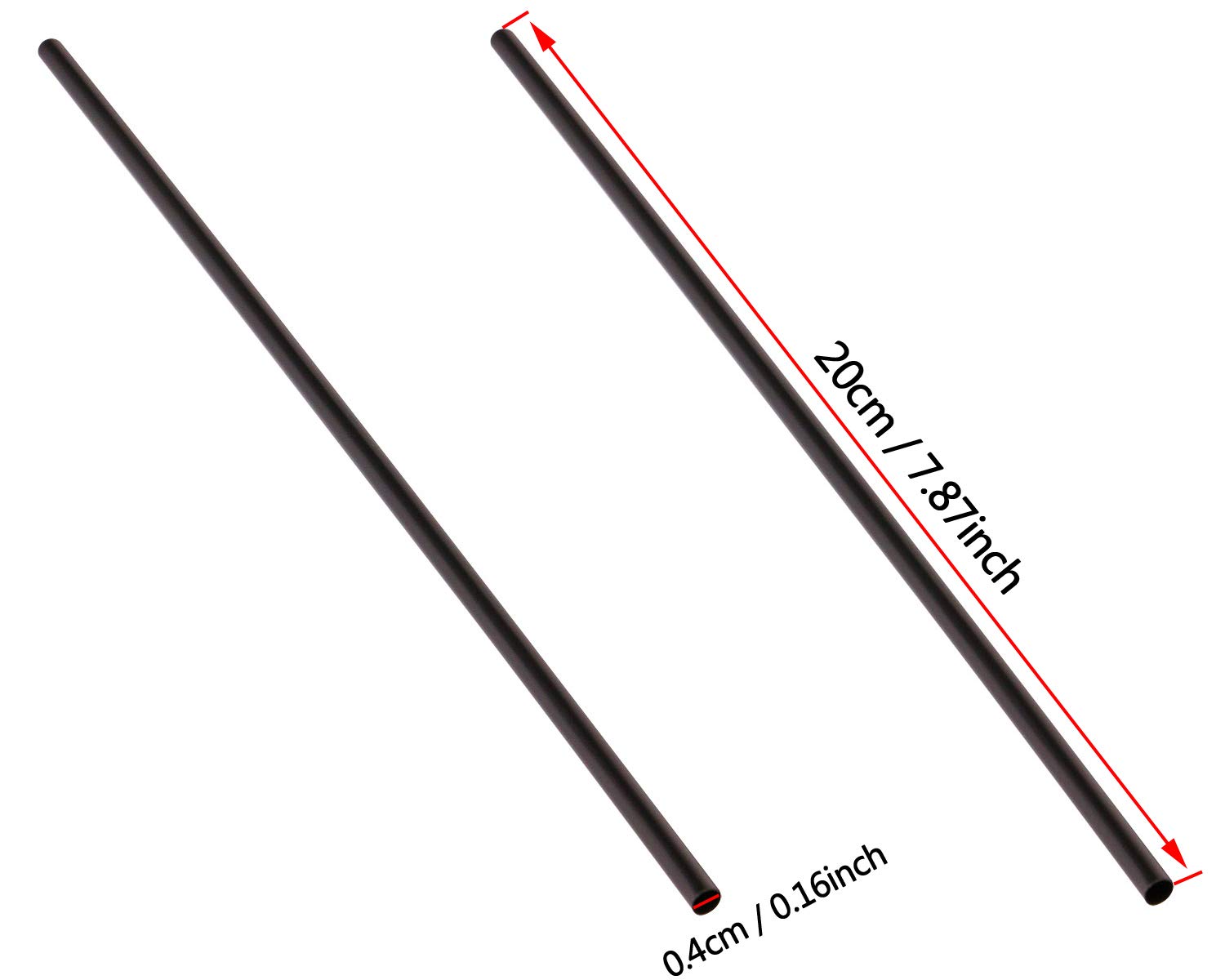 Tupalizy 200PCS Black Plastic Straws Drinking Coffee Stirrers for Wedding Coffee Sip Stir Sticks for Cocktail Tea Chocolate Hot Water Cold Drinks Cups Travel Mugs Crafts Home Bars, 7.87inch