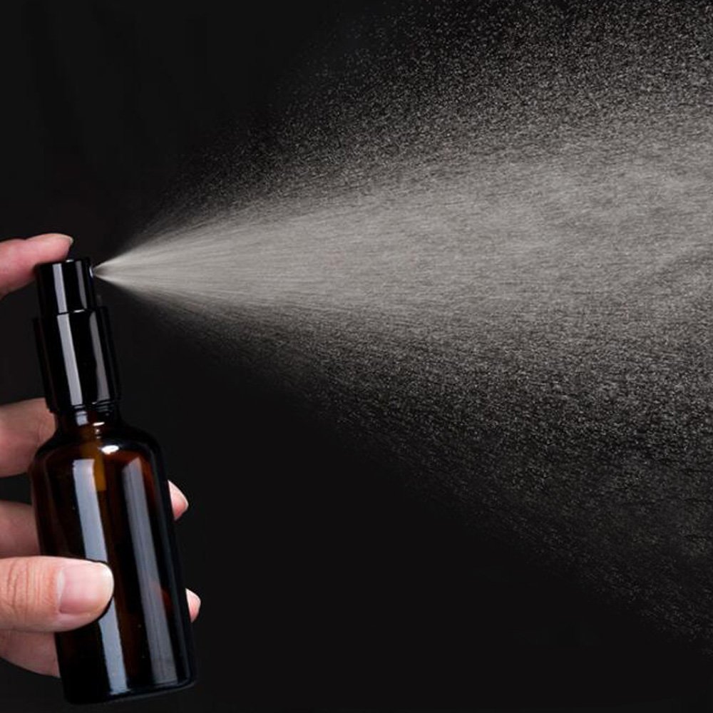 Yizhao Blue Glass Spray Bottles 2oz, with Small Fine Mist Spray, Metal Cap, Refillable for Essential Oil,Travel,Cleaning,Perfume,Aromatherapy,Makeup – 12 Pcs
