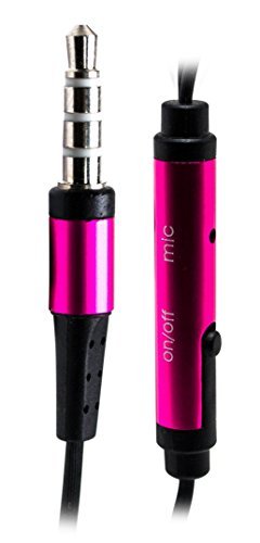 Bastex Universal Hot Pink Earphone/Ear Buds (3 pk),3.5mm Stereo Headphones in-Ear,Tangle Free Cable, with Built-in Microphone Earbuds for iPhone iPod iPad Samsung Android Mp3 Mp4 and More