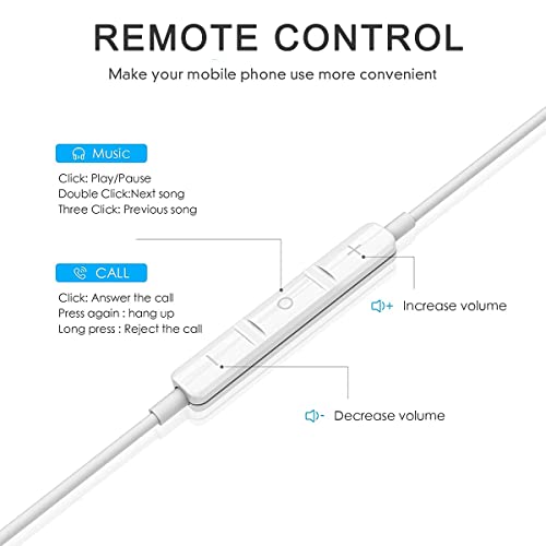 for iPhone Earbuds with Lightning Wired Headphones [Apple MFI Certified] Earbuds Earphones Wired Stereo Sound with Microphone and Volume Control Compatible with iPhone 13/12/11/XR/XS/X/8/8P/7/7P