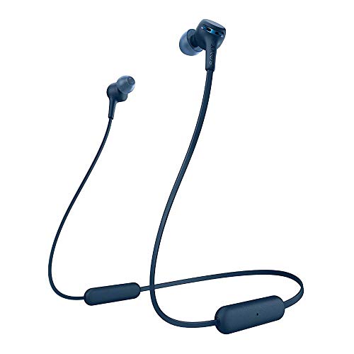 Sony WI-XB400 Extra Bass Wireless in-Ear Headphones (Blue) with Knox Gear Hardshell Earphone Case Bundle (2 Items)