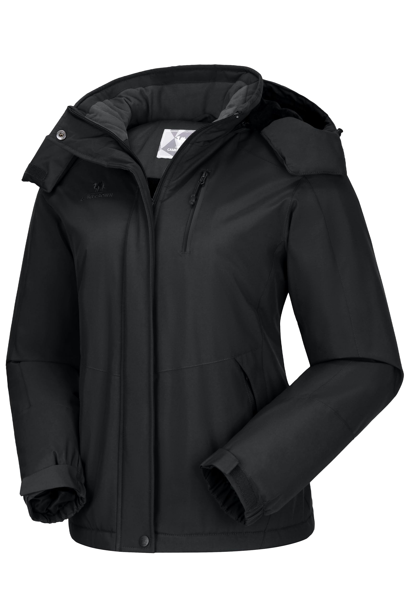 CAMELSPORTS Women's Waterproof Snow Ski Jakcet Fleece Warm Winter Coat Hooded Windproof Insulated Snowboarding Jacket