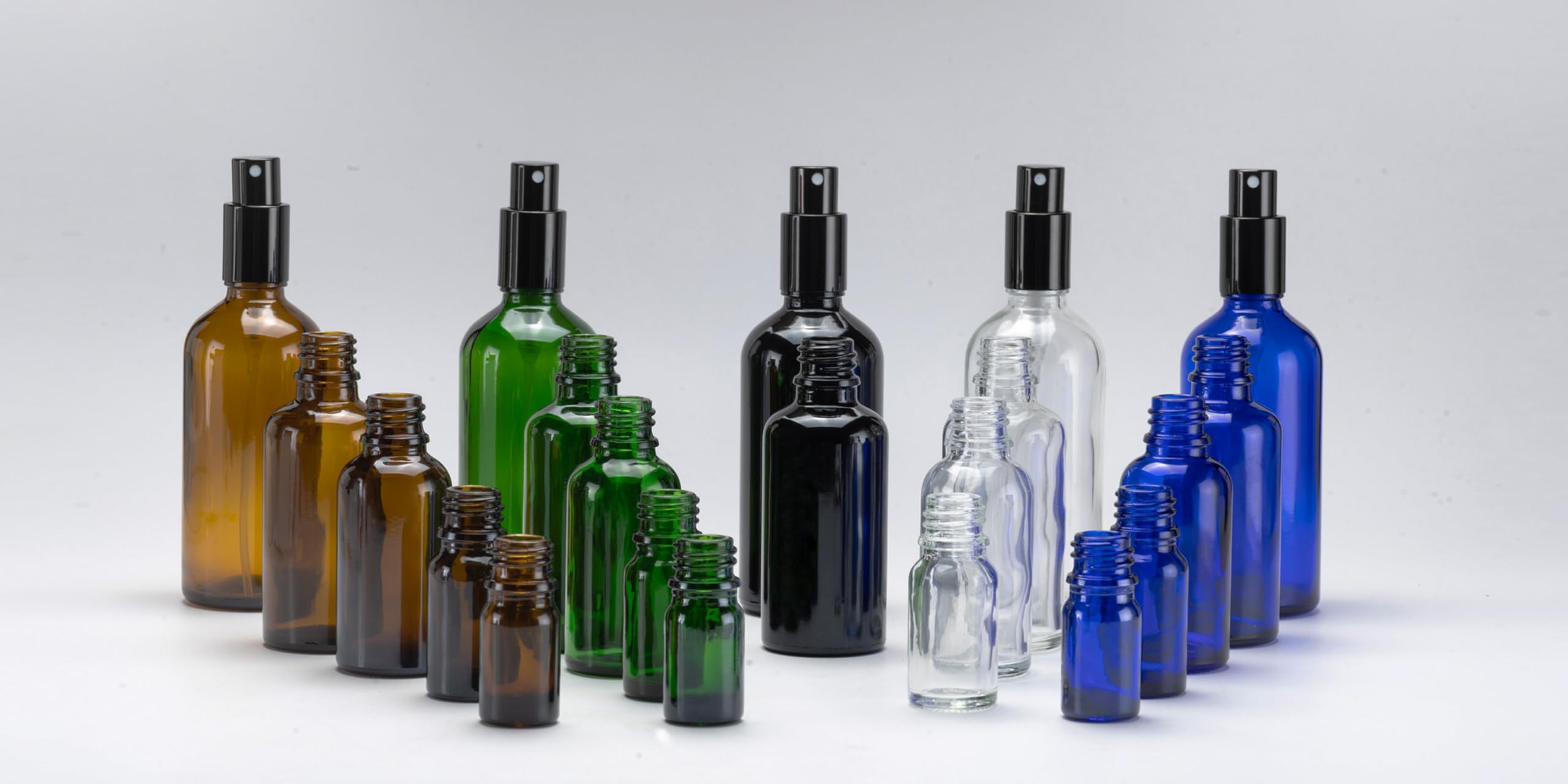Yizhao Blue Glass Spray Bottles 2oz, with Small Fine Mist Spray, Metal Cap, Refillable for Essential Oil,Travel,Cleaning,Perfume,Aromatherapy,Makeup – 12 Pcs
