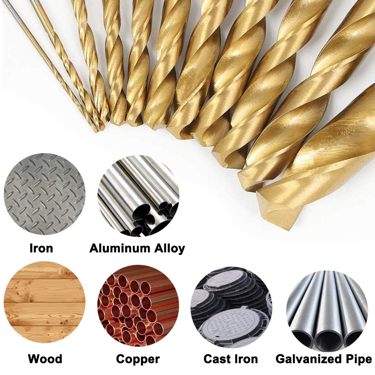 Yaegoo Titanium Twist Drill Bit Set High Speed Steel for Steel, Wood, Plastic, Metal, Copper, Aluminum Alloy with Storage Case (99 PCS)