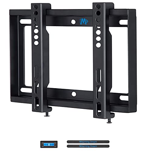 Mounting Dream Ultra Slim TV Wall Mount TV Bracket for Most 17-42 Inch Flat Screen LED, LCD TV, Fixed TV Mount for VESA 50X50 to 200x200mm, 66 lbs, 8â/Single Stud, Flush Low Profile Wall Mount MD2351