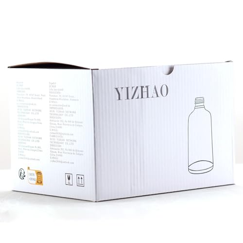 Yizhao Blue Glass Spray Bottles 2oz, with Small Fine Mist Spray, Metal Cap, Refillable for Essential Oil,Travel,Cleaning,Perfume,Aromatherapy,Makeup – 12 Pcs