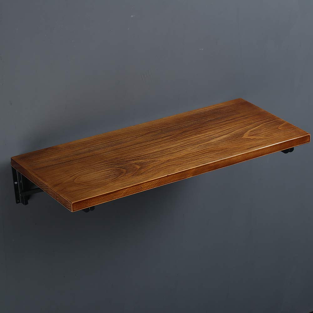 (40" Lx16 W) Industrial Rustic Folding Wall Mounted Workbench Drop Leaf Table, Dining Table Desk, Pine Wood Wall Mounted Bar Tables,Workbench,Study Table,Collapsible Butcher Block Solid Wood Table