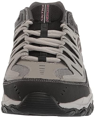 Skechers Men's Afterburn Memory-Foam Lace-up Sneaker Oxford, Gray/Black, 8.5 X-Wide