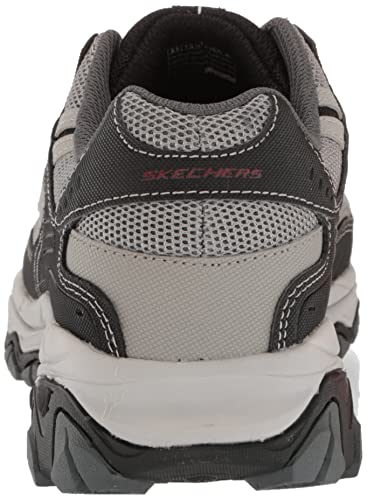 Skechers Men's Afterburn Memory-Foam Lace-up Sneaker Oxford, Gray/Black, 8.5 X-Wide