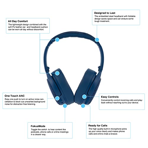 Tablet Bundle: Includes Amazon Fire HD 10 tablet, 10.1", 1080p Full HD, 32 GB (Denim) & Made for Amazon Active Noise Cancelling Bluetooth Headphones (Blue)