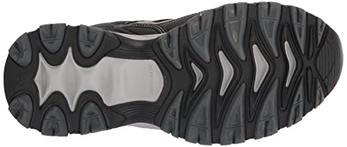 Skechers Men's Afterburn Memory-Foam Lace-up Sneaker Oxford, Gray/Black, 8.5 X-Wide