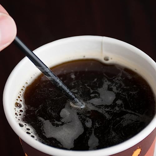 Pete's Packs - 100 Black Food-Safe Plastic 5 inch Drinking Coffee Stirrers for Wedding Coffee Sip Stir Sticks for Cocktail Tea Chocolate Hot Water Cold Drinks Cups Travel Mugs Crafts Home (5 Inch)