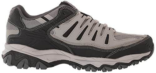 Skechers Men's Afterburn Memory-Foam Lace-up Sneaker Oxford, Gray/Black, 8.5 X-Wide