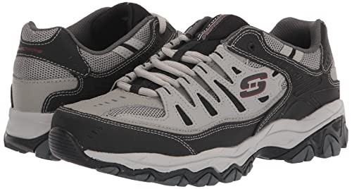 Skechers Men's Afterburn Memory-Foam Lace-up Sneaker Oxford, Gray/Black, 8.5 X-Wide