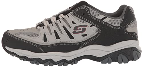 Skechers Men's Afterburn Memory-Foam Lace-up Sneaker Oxford, Gray/Black, 8.5 X-Wide