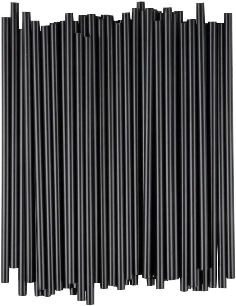 Pete's Packs - 100 Black Food-Safe Plastic 5 inch Drinking Coffee Stirrers for Wedding Coffee Sip Stir Sticks for Cocktail Tea Chocolate Hot Water Cold Drinks Cups Travel Mugs Crafts Home (5 Inch)