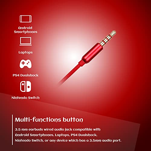 MR01 Wired Earbuds, Stereo Bass Earphones, Noise Isolation in-Ear Headphones with Mic,3.5mm Compatible with Computers/Laptop/Android/Ipad/Samsung/mp3