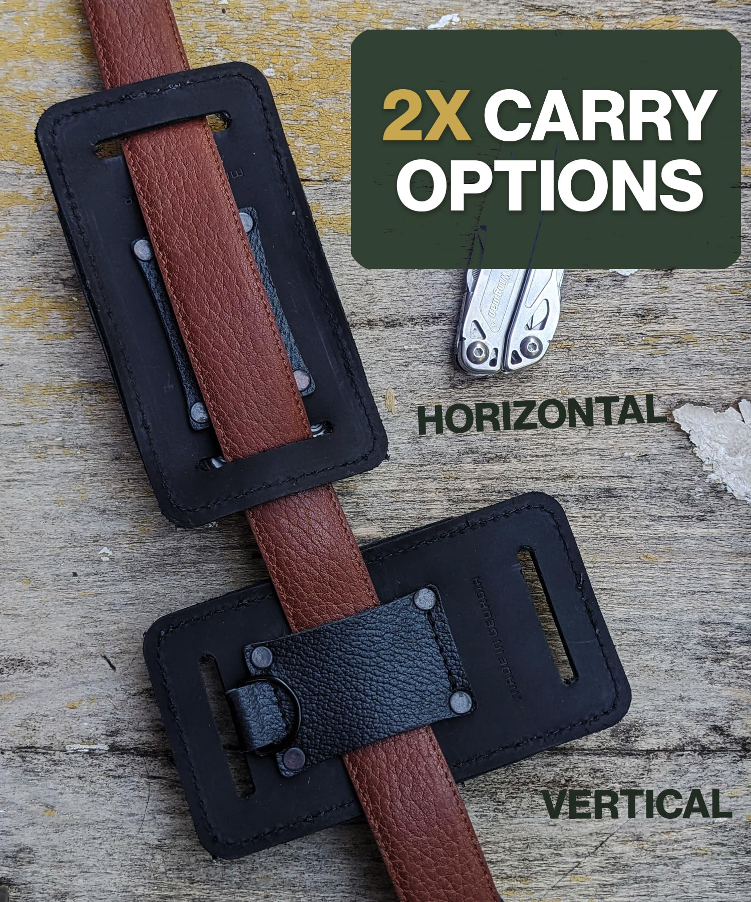 CatchandCraft Multitool Sheath for Belt - Leatherman Sheath - Horizontal Carry Leather Multitool Holster - EDC Pocket Organizer for Work and Daily Use - ππππ π’π§ πππππππ